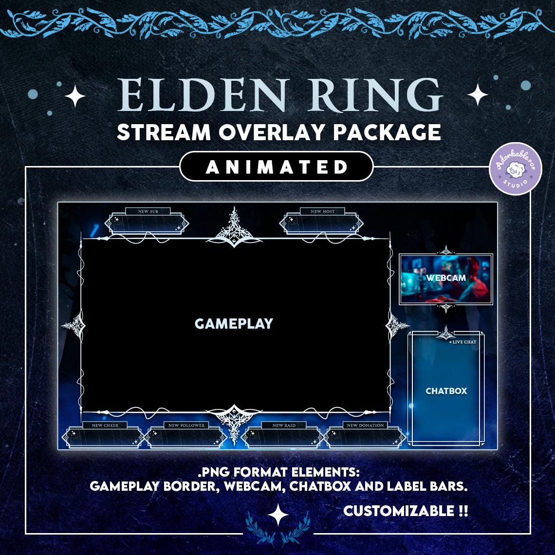 Elden Ring Nightreign Stream Overlay Package | 4 Animated Scenes + 1 ...