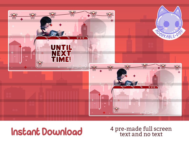 Ada Wong Resident Evil Stream Overlay Set for Twitch / Border / Webcam ...