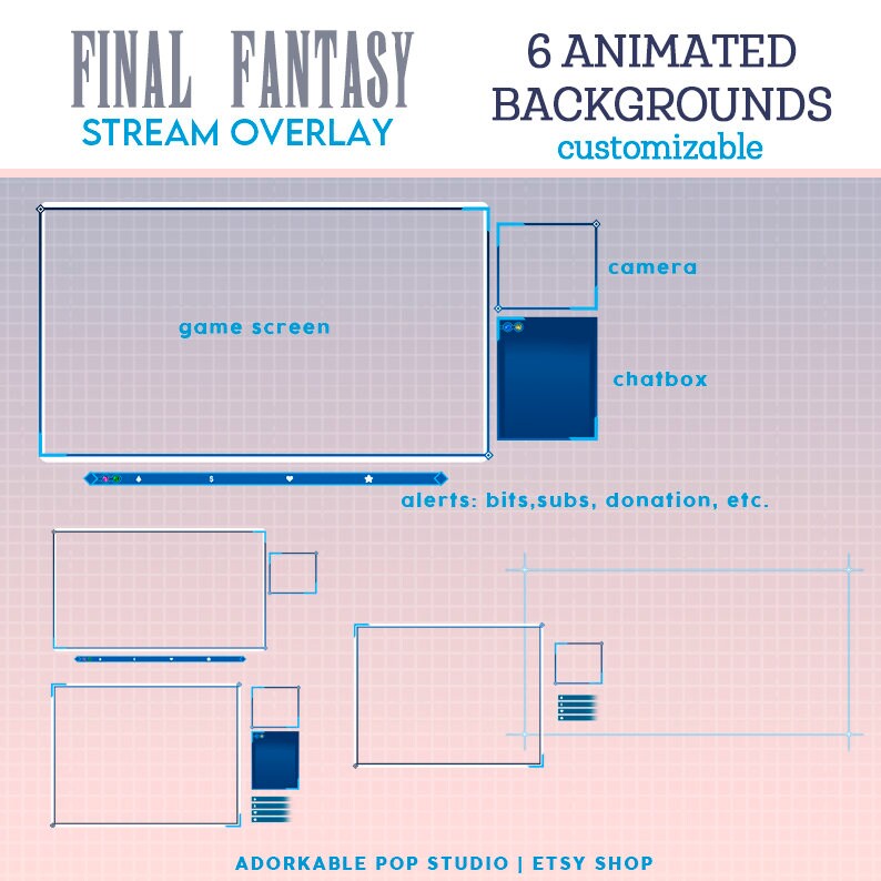 Final Fantasy 7 Stream Super Overlay Twitch Theme / Static and Animated ...