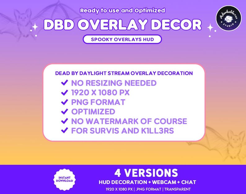 HUD Dead by Daylight Overlay Spooky | Perk Covers | DBD Assets | Decor ...