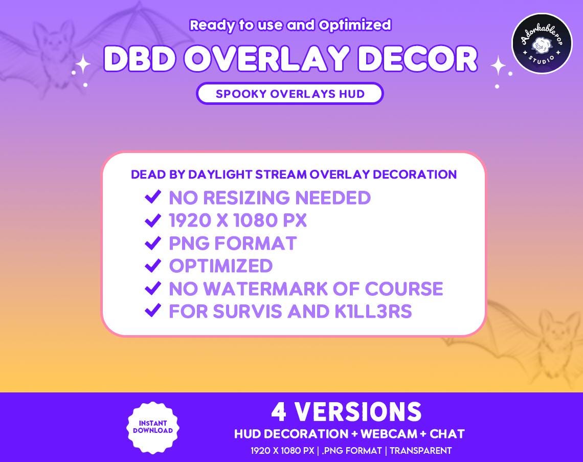 HUD Dead by Daylight Overlay Spooky | Perk Covers | DBD Assets | Decor ...