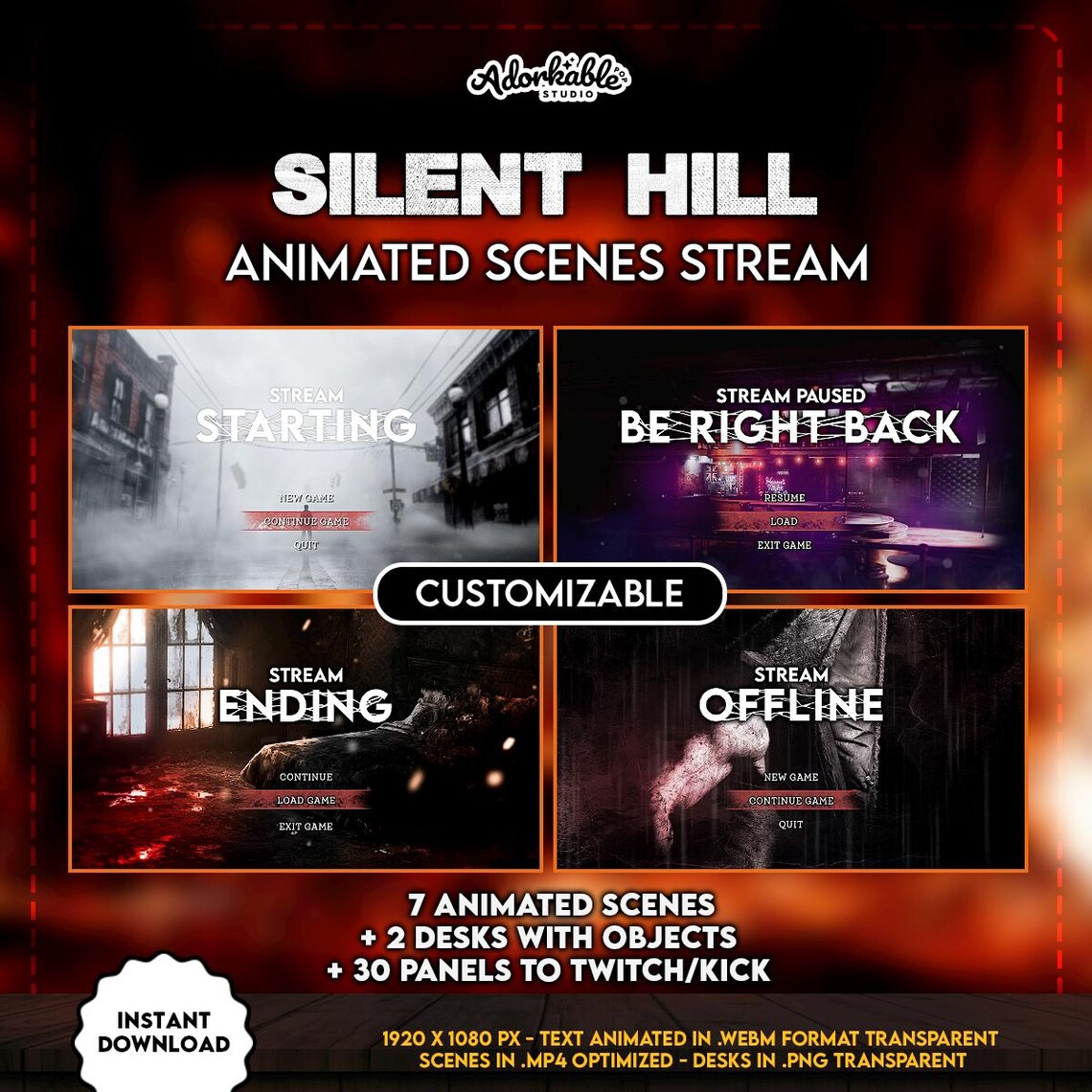 Silent Hill Stream Animated Scenes | 7x Scenes | 30 Panels | Animated ...