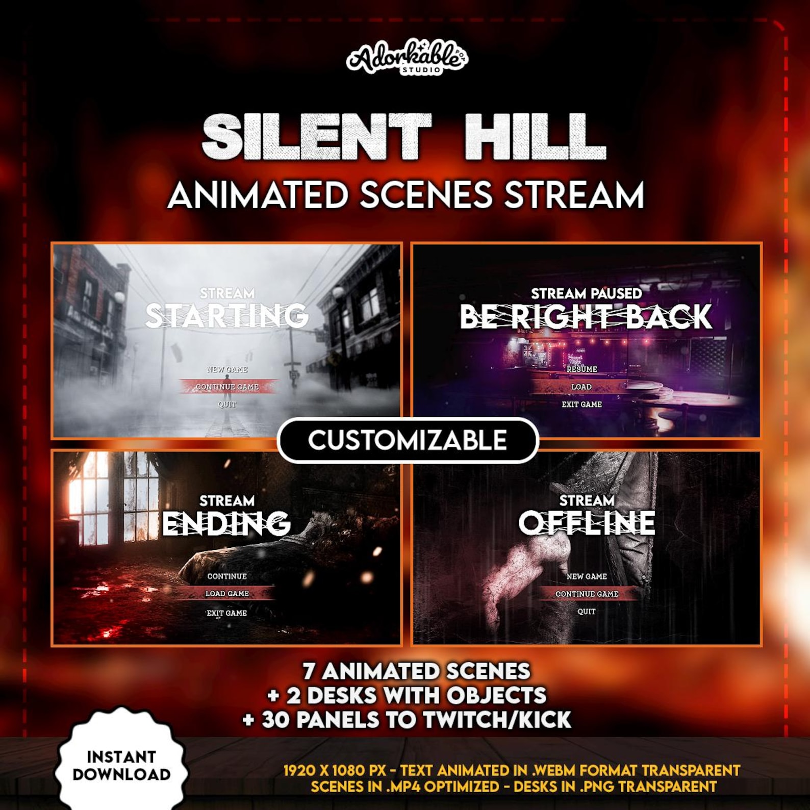 Silent Hill Stream Animated Scenes | 7x Scenes | 30 Panels | Animated ...