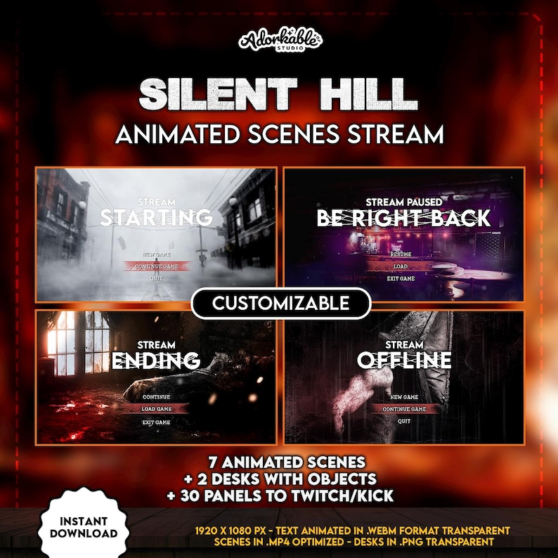 Silent Hill Stream Animated Scenes | 7x Scenes | 30 Panels | Animated ...