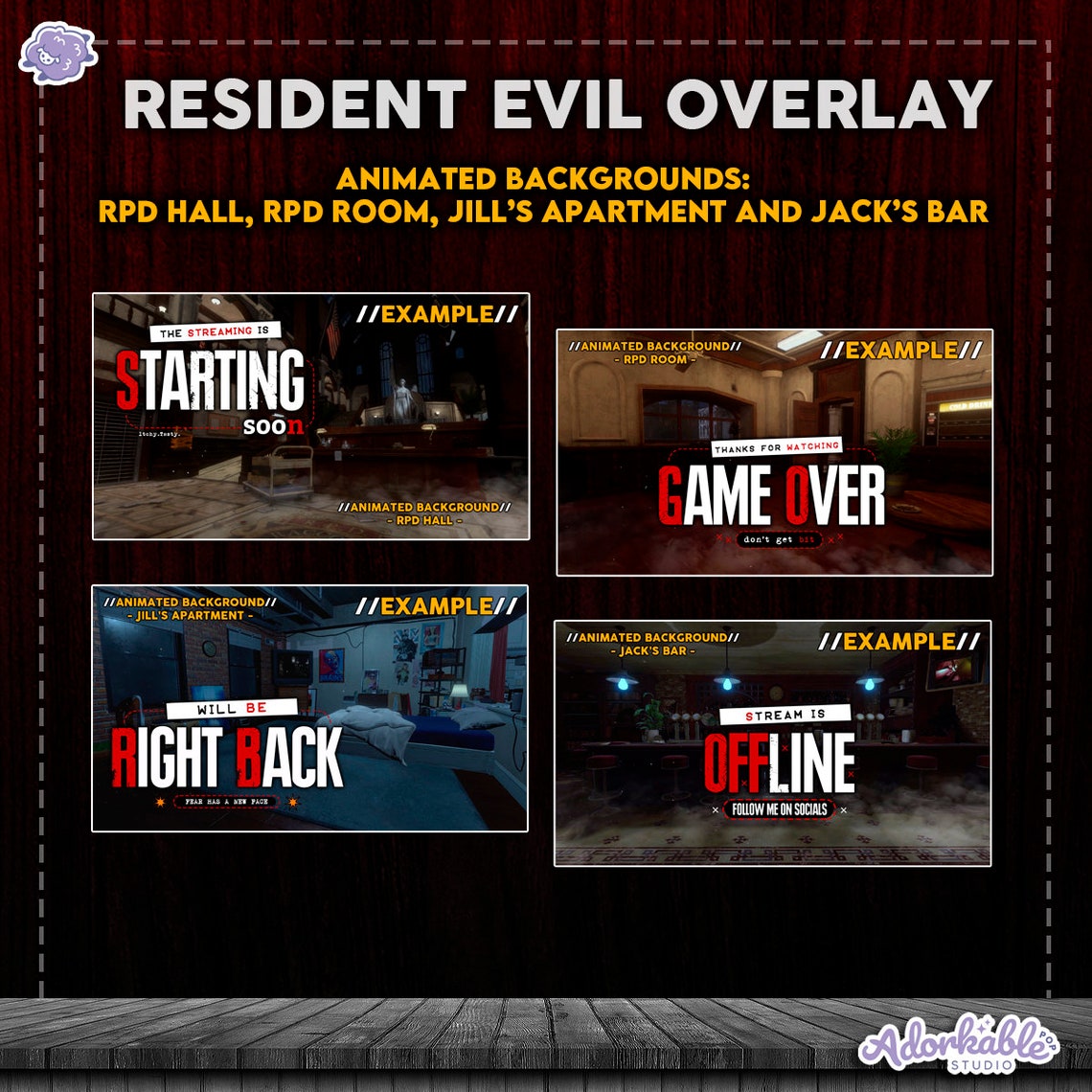 Resident Evil Super Overlay Set for Twitch / Animated and Static Stream ...