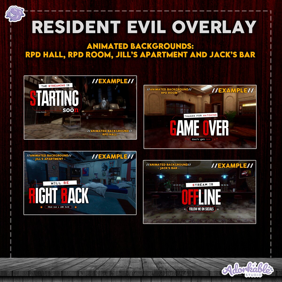 Resident Evil Super Overlay Set for Twitch / Animated and Static Stream ...