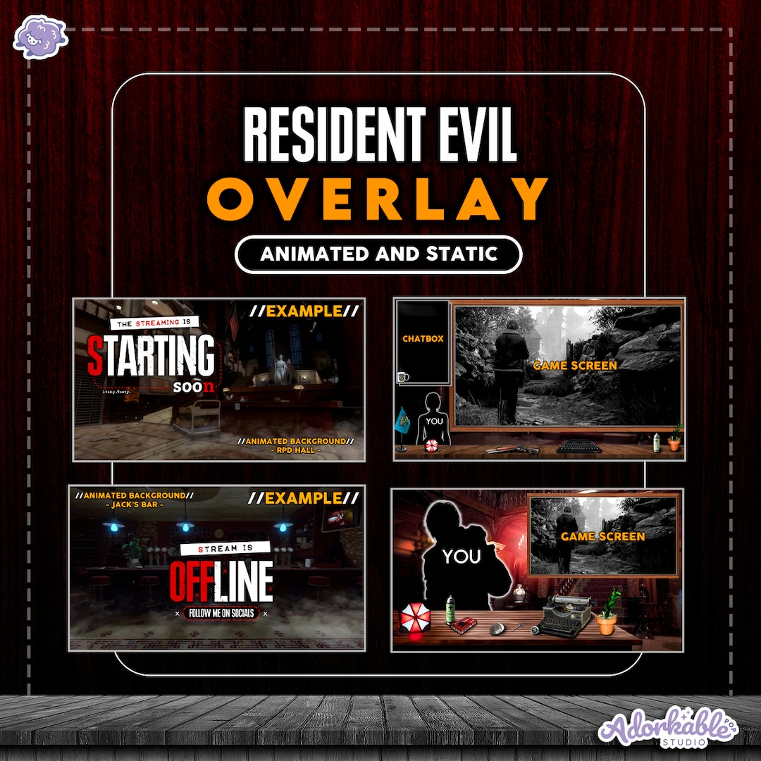 Resident Evil Super Overlay Set for Twitch / Animated and Static Stream ...