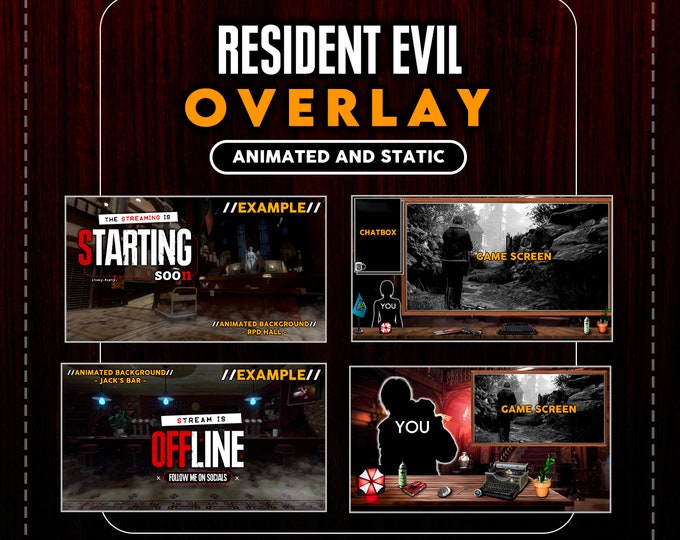Resident Evil Inspired Animated Horror Twitch Stream Overlay Package - Etsy