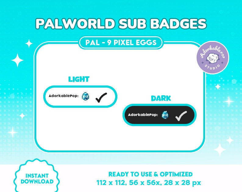 PALWORLD Pixel Eggs Sub Badges | Set of 9 Pal Pixel Eggs Palworld ...
