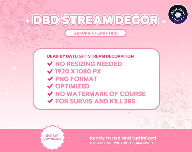 DBD Decor Game Overlay | Sakura Cherry | HUD Decoration Dead by ...