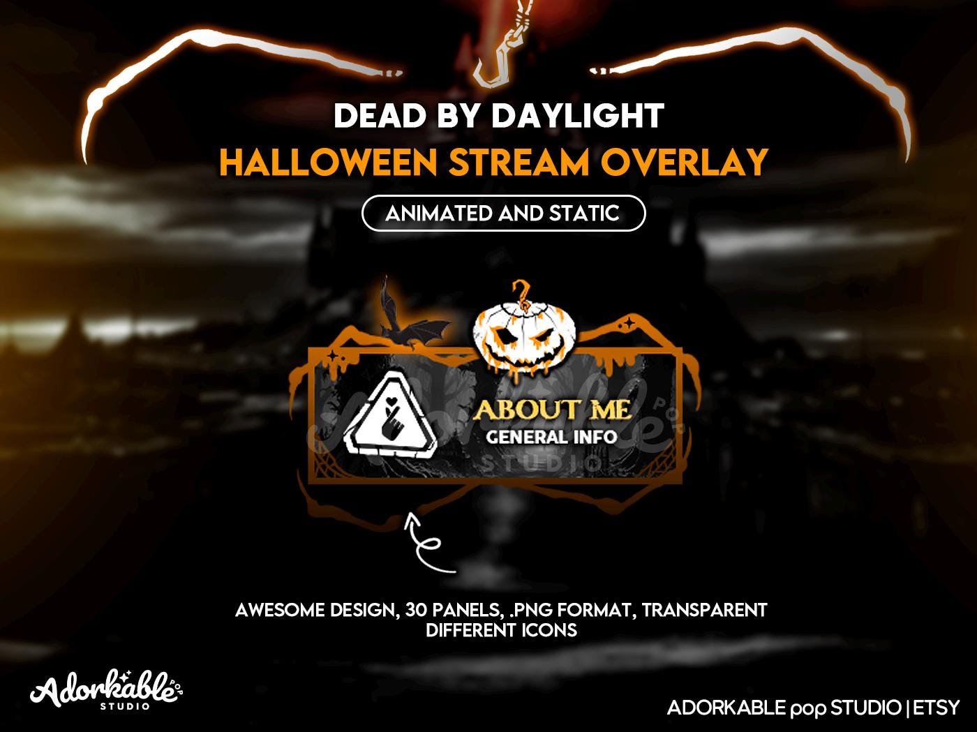 Dead by Daylight Spooky Stream Overlay Animated & Static | Panels ...