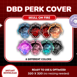 Dead by Daylight Perk Cover HUD Anti Stream Snipe | 8x Skull on Fire ...