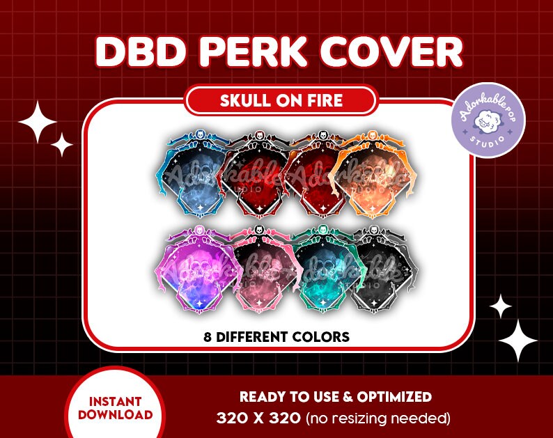 Dead by Daylight Perk Cover HUD Anti Stream Snipe | 8x Skull on Fire ...