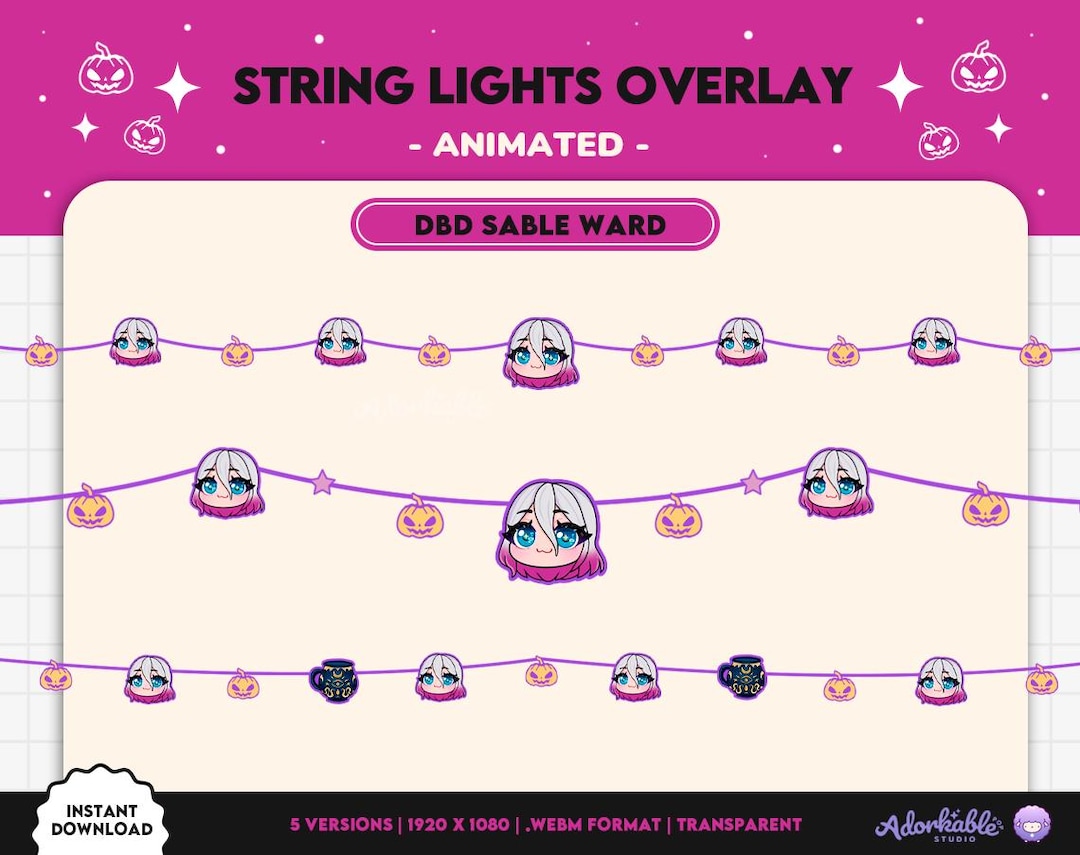 Sable Ward DBD Animated String Light Overlay | Spooky Lights Decor ...