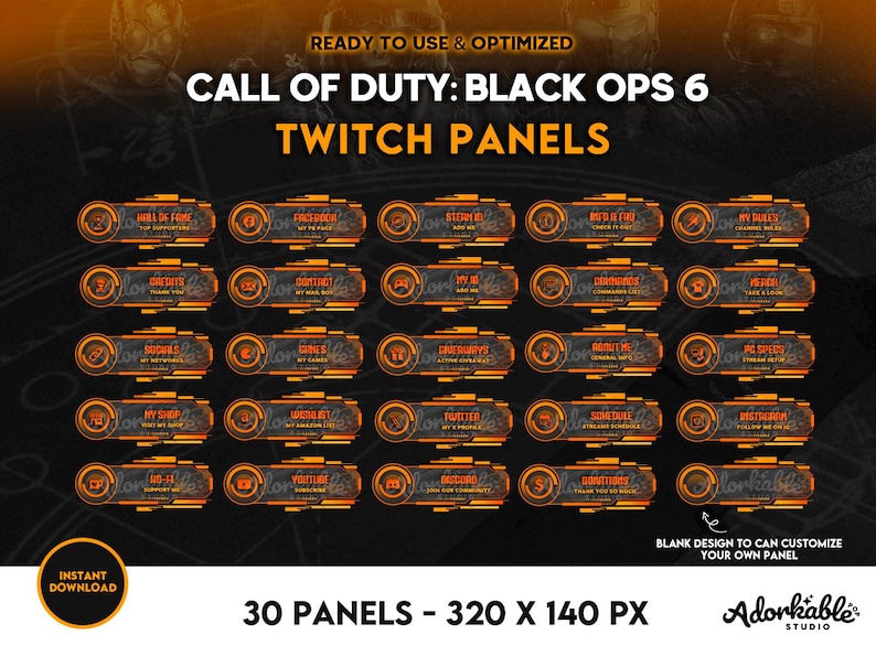 Black Ops 6 Twitch Stream 30 PANELS | COD Twitch Panels | Badges ...