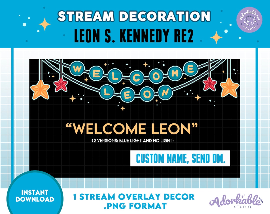 Leon S. Kennedy Stream Overlay Decoration Resident Evil 2 | Twitch ...