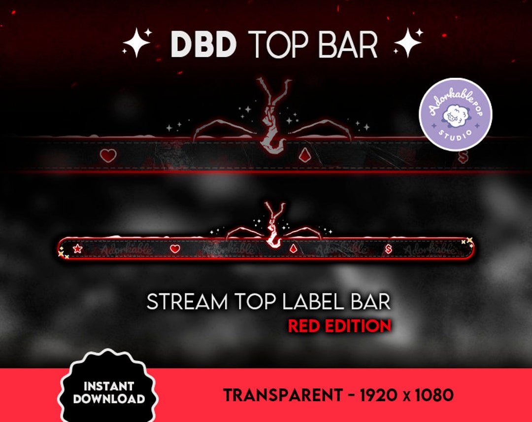 DBD Overlay Top Bar | Red Edition | Streaming | Twitch | Kick | Youtube ...