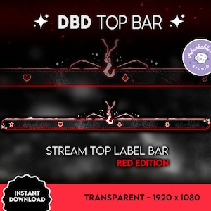 DBD Overlay Top Bar | Red Edition | Streaming | Twitch | Kick | Youtube ...