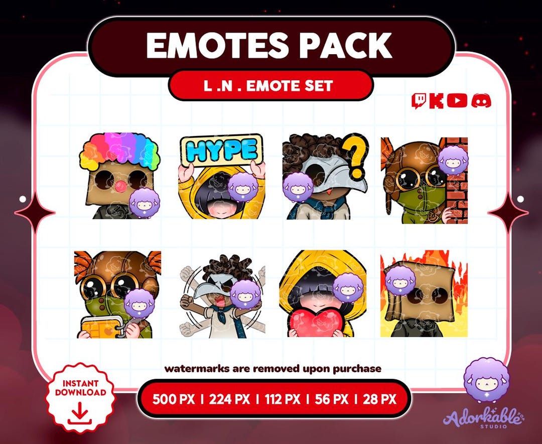 Twitch Emotes | Little Nightmare Emotes Pack | Static | 5 Sizes ...