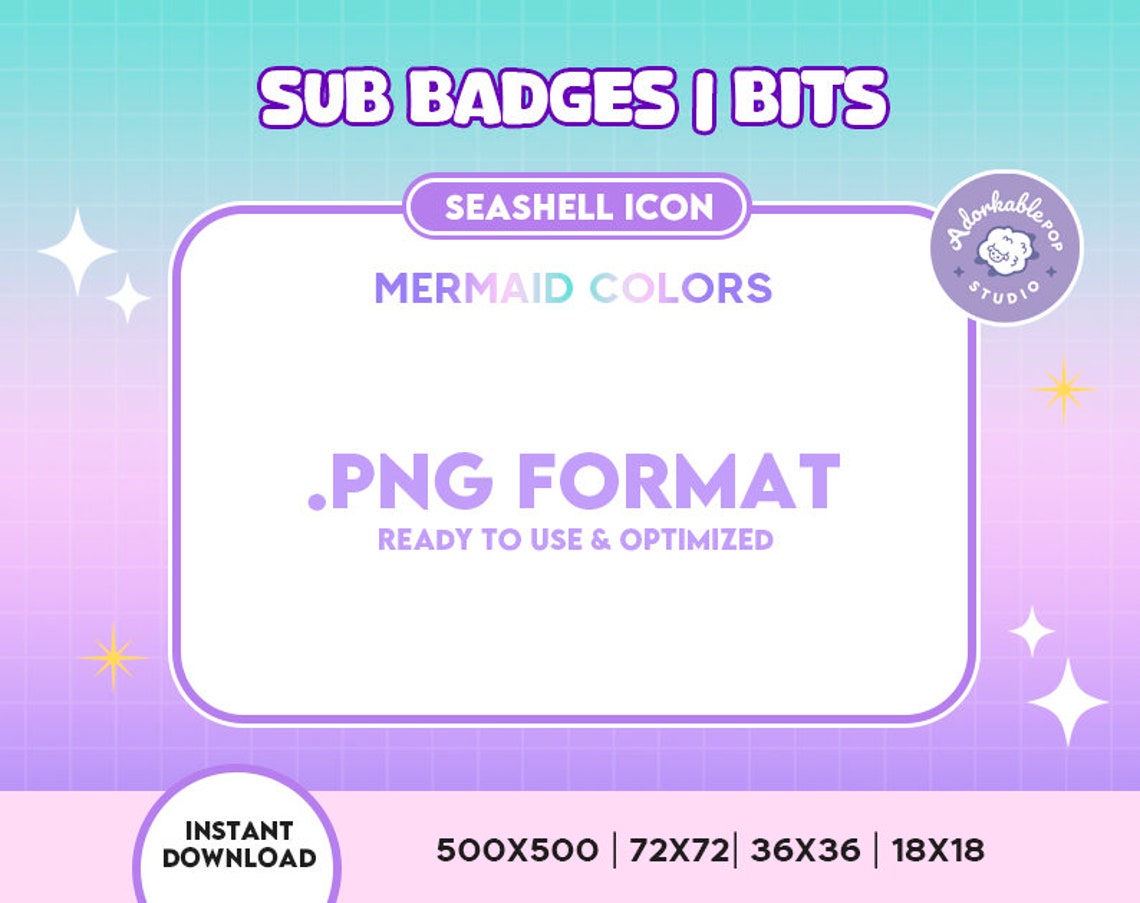 8x Sea Shell Twitch Sub Badges | Bit Badges | Emote | Coin Points ...