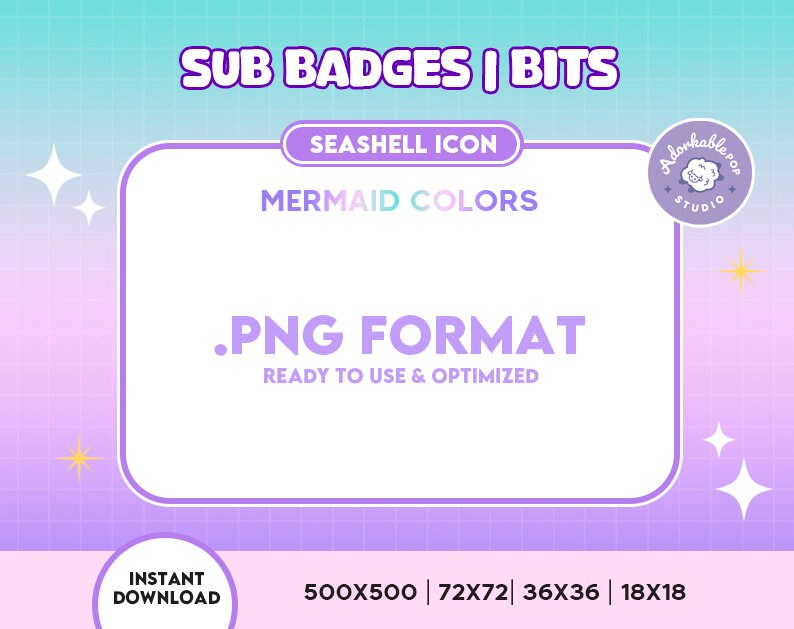 8x Sea Shell Twitch Sub Badges | Bit Badges | Emote | Coin Points ...