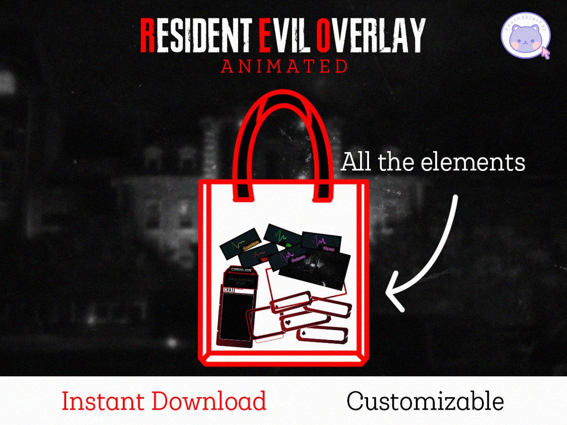 Resident Evil Stream Overlay Animated Set for Twitch / Border / Webcam ...