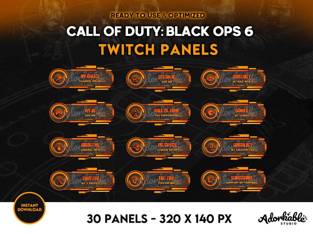 Black Ops 6 Twitch Stream 30 PANELS | COD Twitch Panels | Badges | Streamer | Aesthetic | Gaming ...