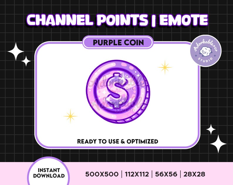 Purple Coin Channel Points for Twitch | Stream Overlay | Assets ...