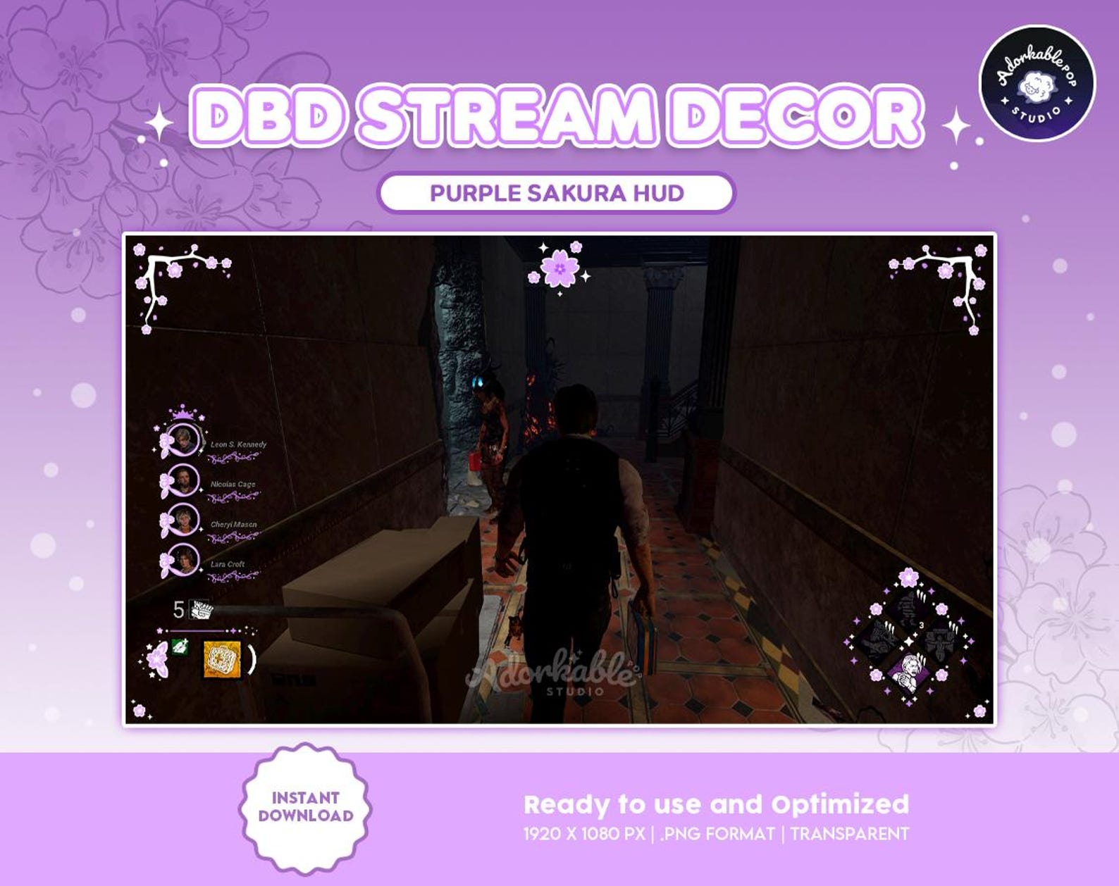 DBD Decor Game Overlay | Purple Sakura | HUD Decoration Dead by ...