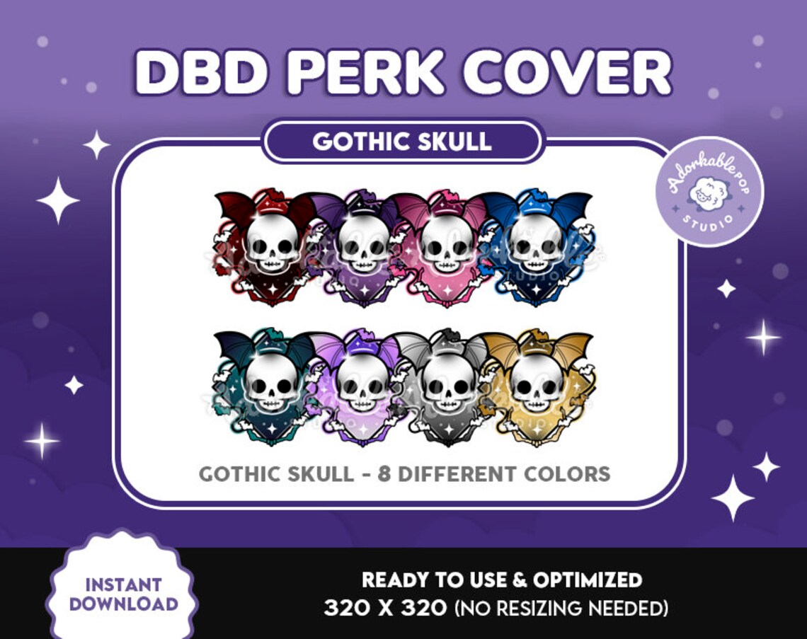 Dead by Daylight Perk Cover HUD Anti Stream Snipe | Gothic Skull 8 ...
