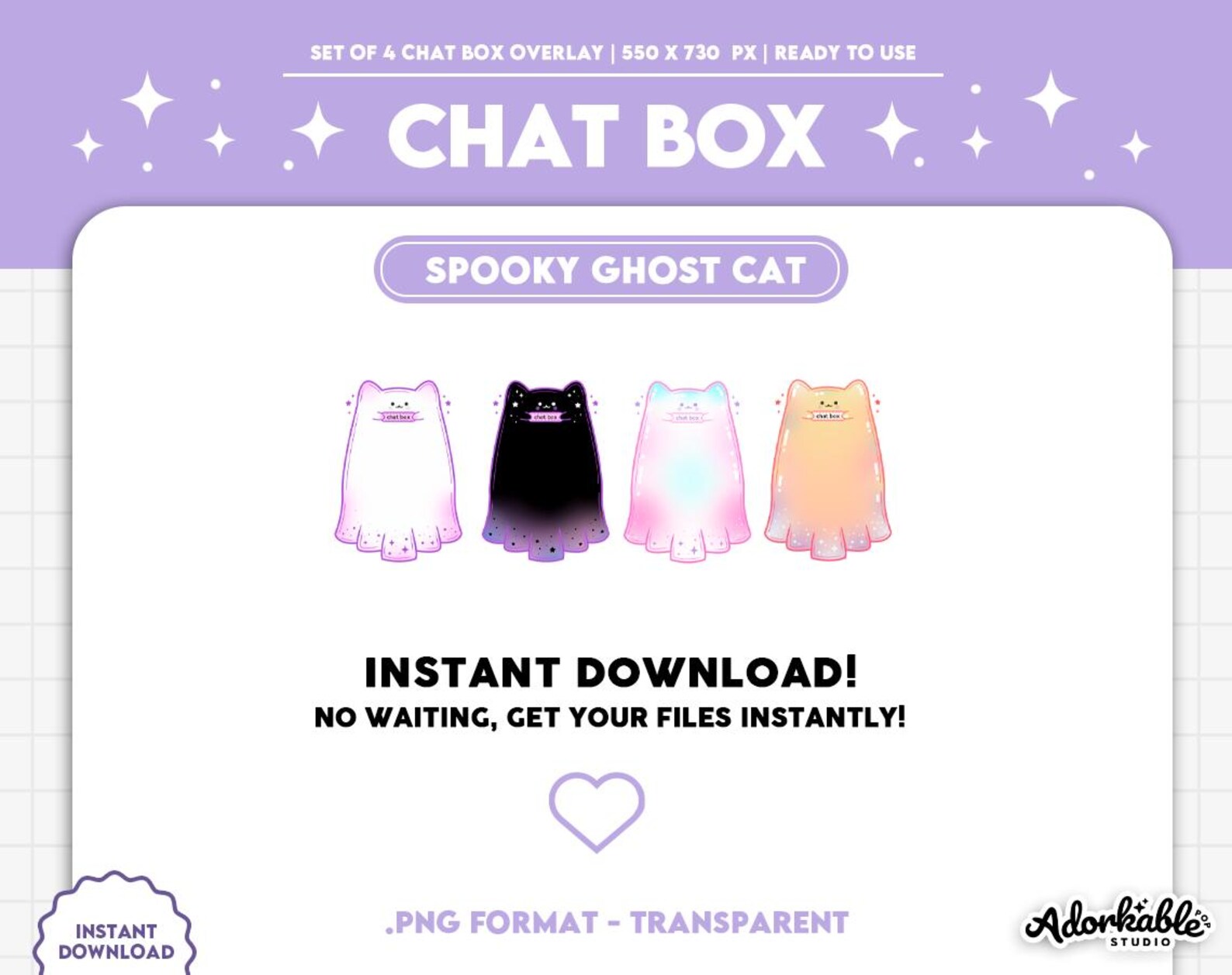 Spooky Ghost Cat Chat Box for Streaming | Holidays | Custom Stream ...