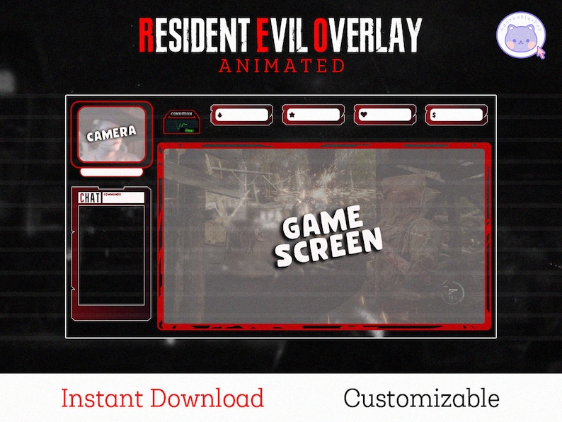 Resident Evil Stream Overlay Animated Set for Twitch / Border / Webcam ...