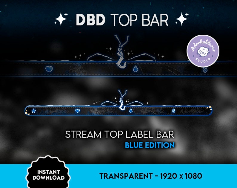 DBD Overlay Top Bar | Blue Edition | Streaming | Twitch | Kick ...