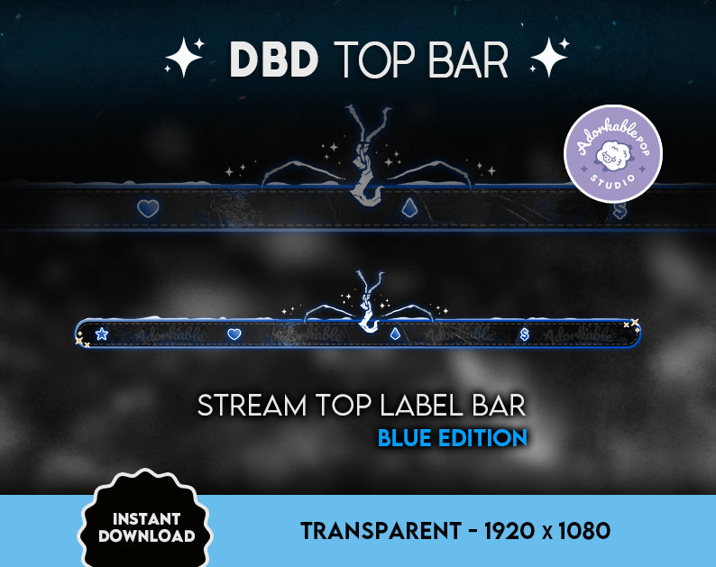 DBD Overlay Top Bar | Blue Edition | Streaming | Twitch | Kick ...