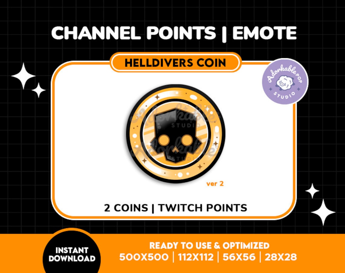 Helldivers 2 Coin Channel Points for Stream - Black Yellow Version ...