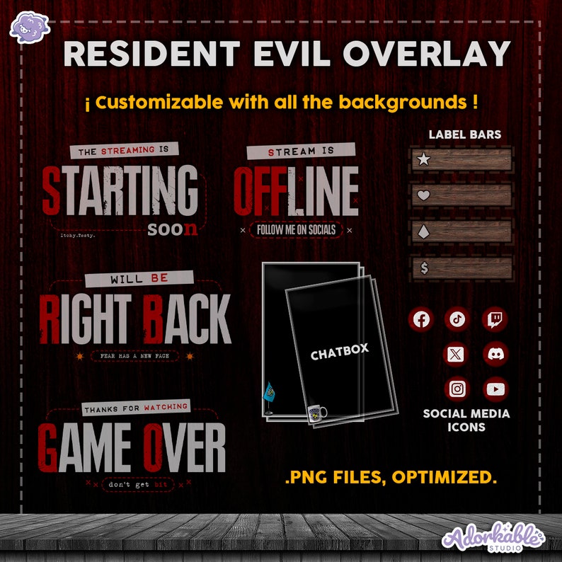 Resident Evil Super Overlay Set for Twitch / Animated and Static Stream ...