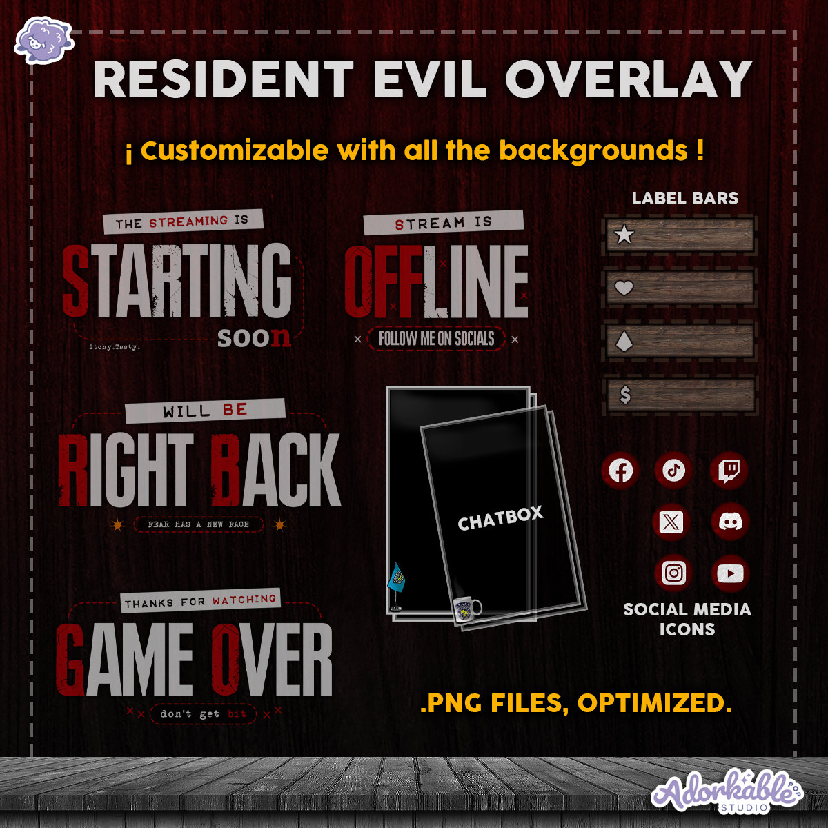 Resident Evil Super Overlay Set for Twitch / Animated and Static Stream ...