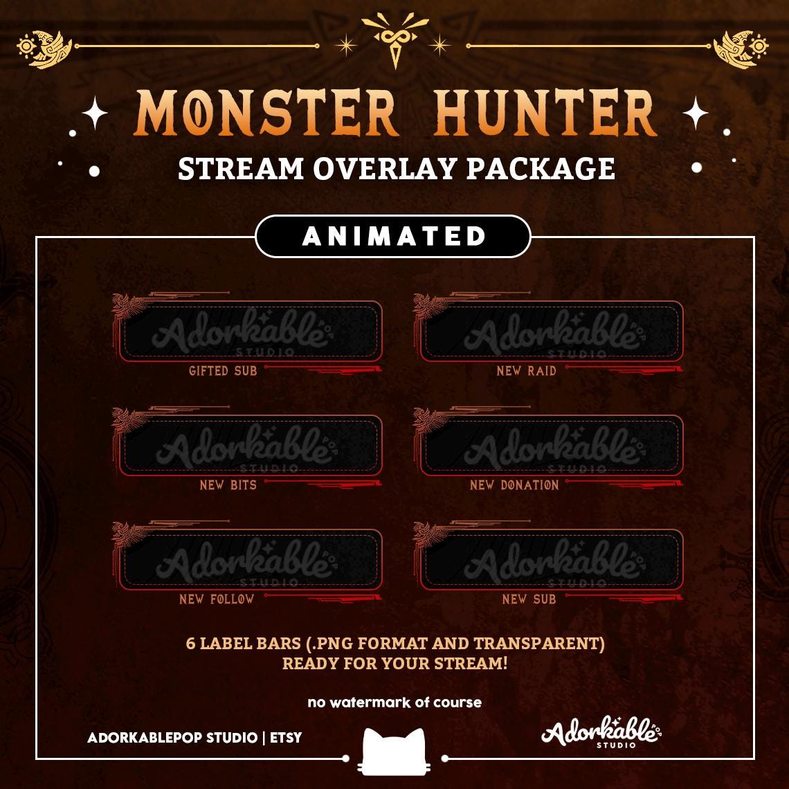 Monster Hunter Wilds Twitch Animated Package | Overlays | 32 Panels | 6 ...