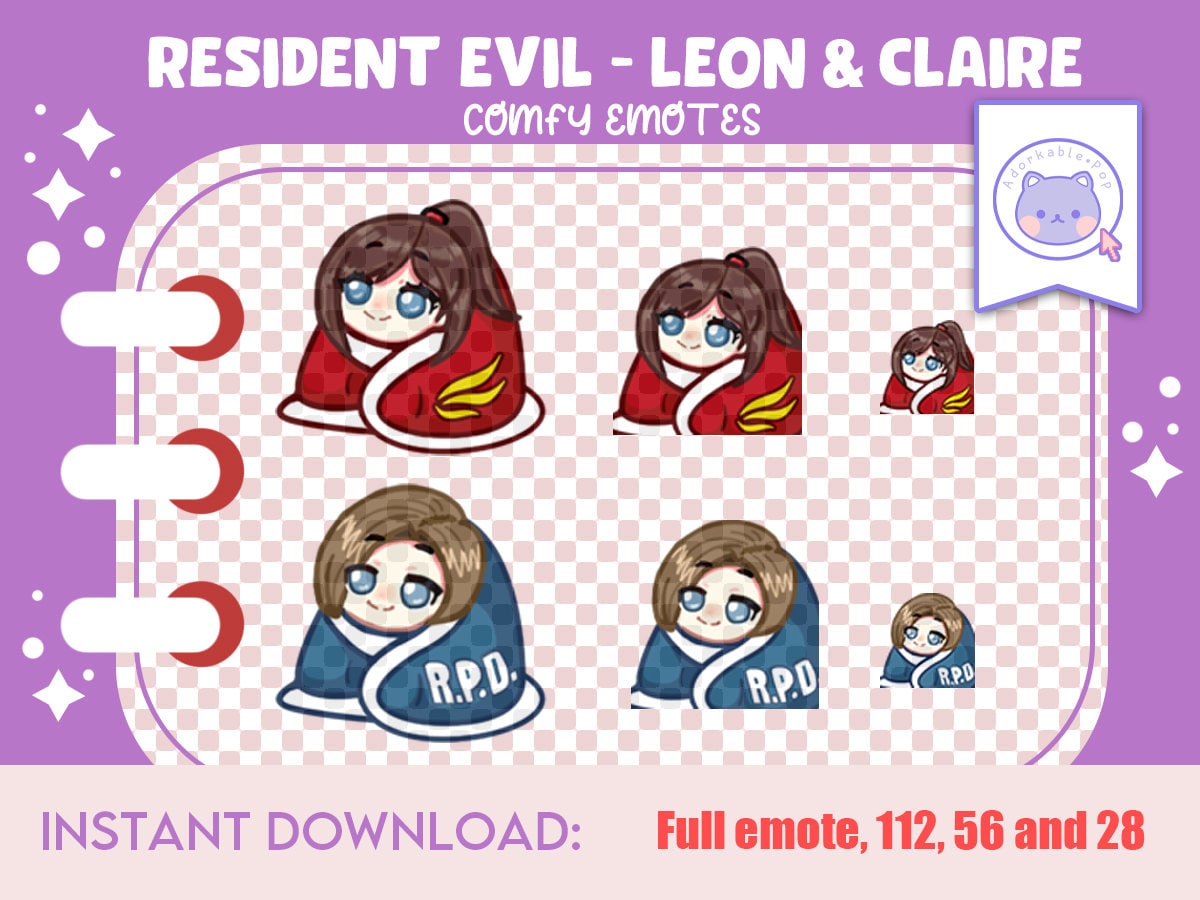 Resident Evil Claire Redfield and Leon S. Kennedy Comfy Emotes / Stream ...