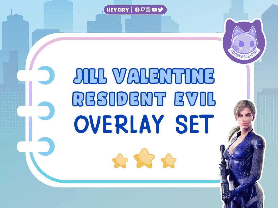 Jill Valentine Resident Evil Stream Overlay Set for Twitch / Border ...