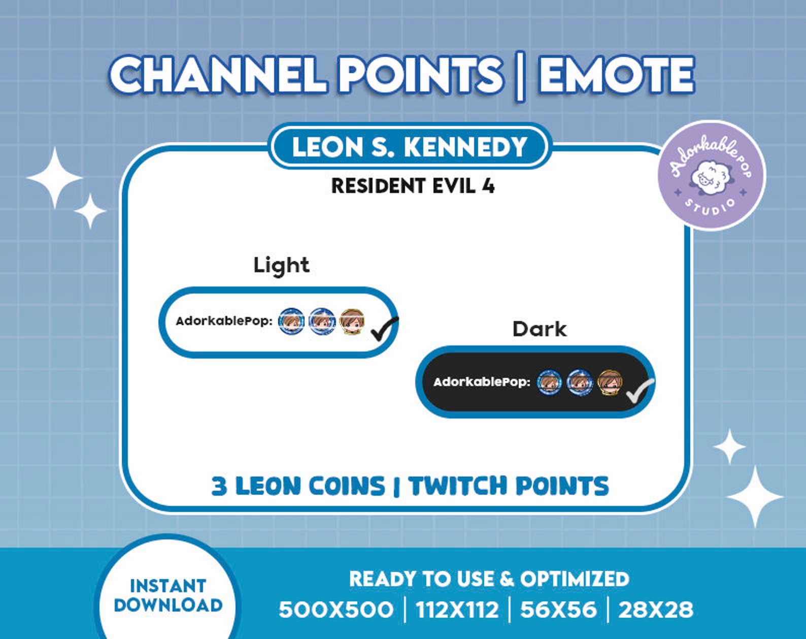 Leon S Kennedy Coin Channel Points for Stream | Resident Evil | Twitch ...