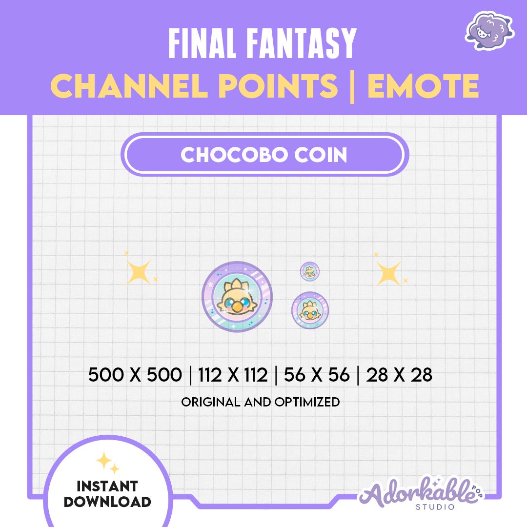 CHANNEL POINT Chocobo Final Fantasy | Emote | Twitch | Youtube ...
