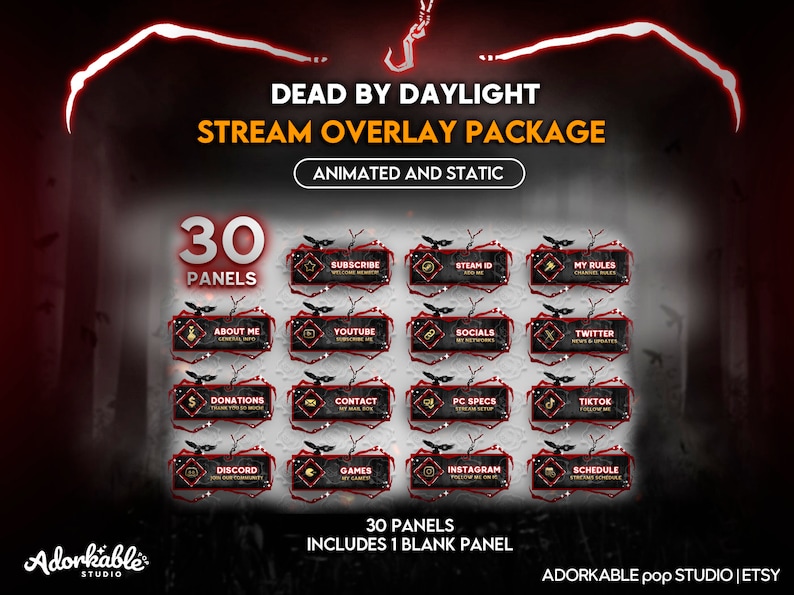 Dead by Daylight Super Overlay Package Animated and Static Panels Label ...
