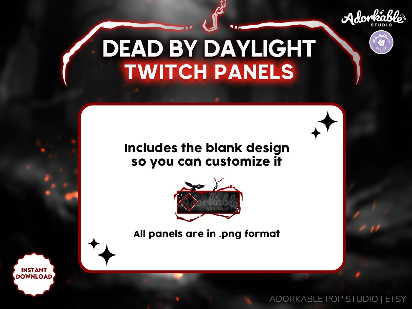 DBD Panels for Twitch | 30 Panels of Dead by Daylight | Dark Red Panels ...