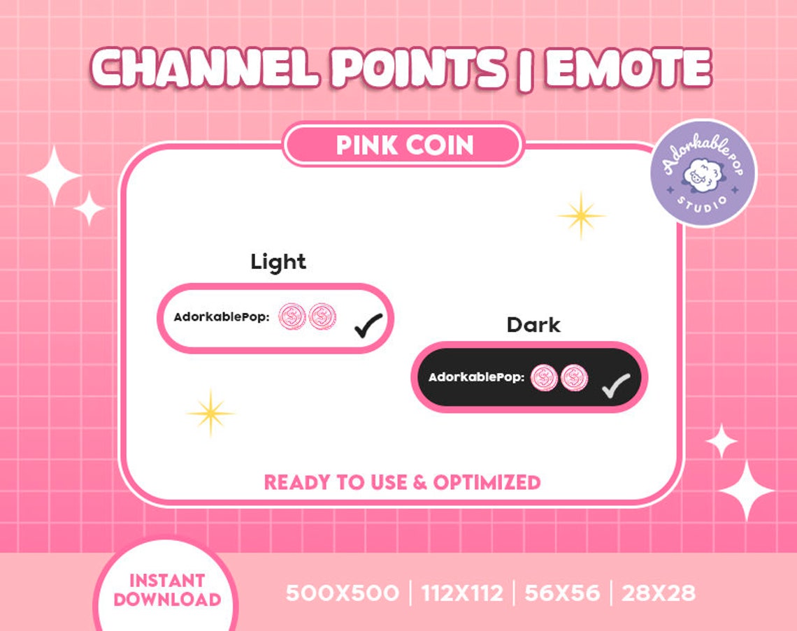 Pink Coin Channel Points for Stream | Twitch | Youtube | Discord ...