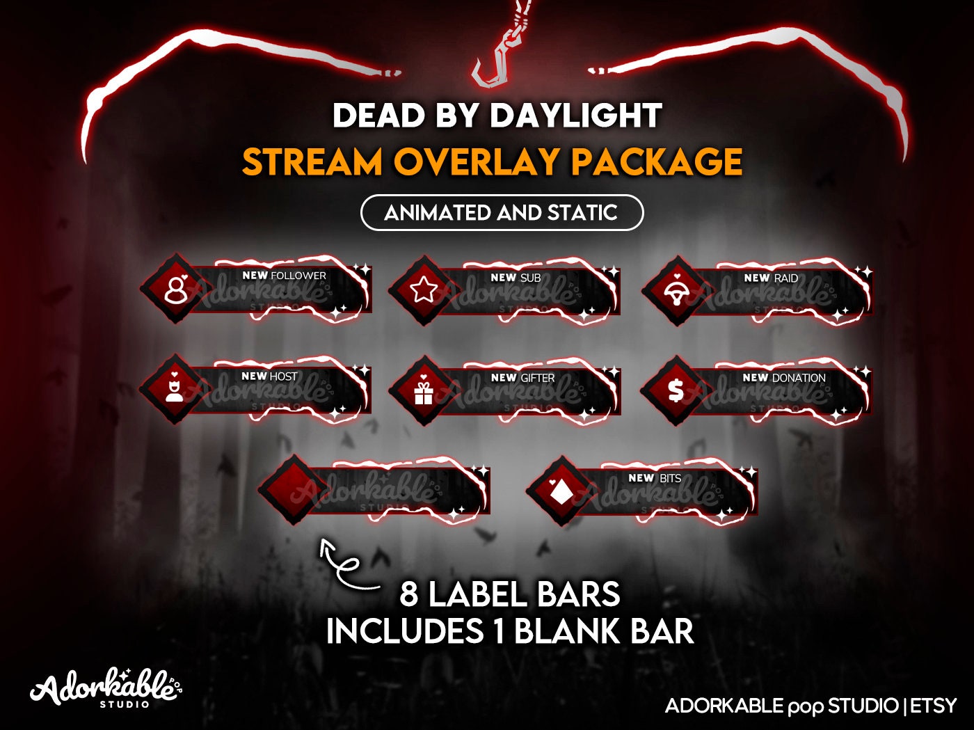 Dead by Daylight Super Overlay Package Animated and Static Panels Label ...
