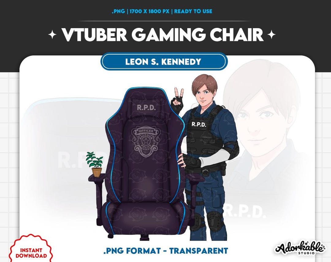 Leon Kennedy Vtuber Gaming Chair | Vtuber Assets | Twitch | Youtube ...