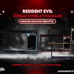 Resident Evil Overlay Stream Package Neon Style | 4 Animated and 4 ...