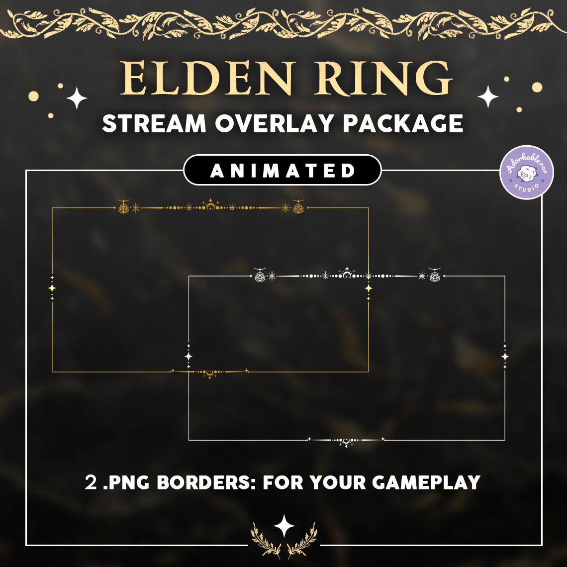Elden Ring Overlay Animated Stream | 4 Animated Scenes + 1 Gift ...