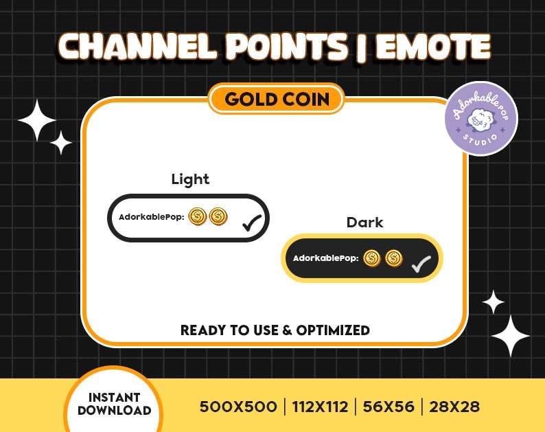 Gold Coin Channel Points for Stream | Twitch | Youtube | Discord ...